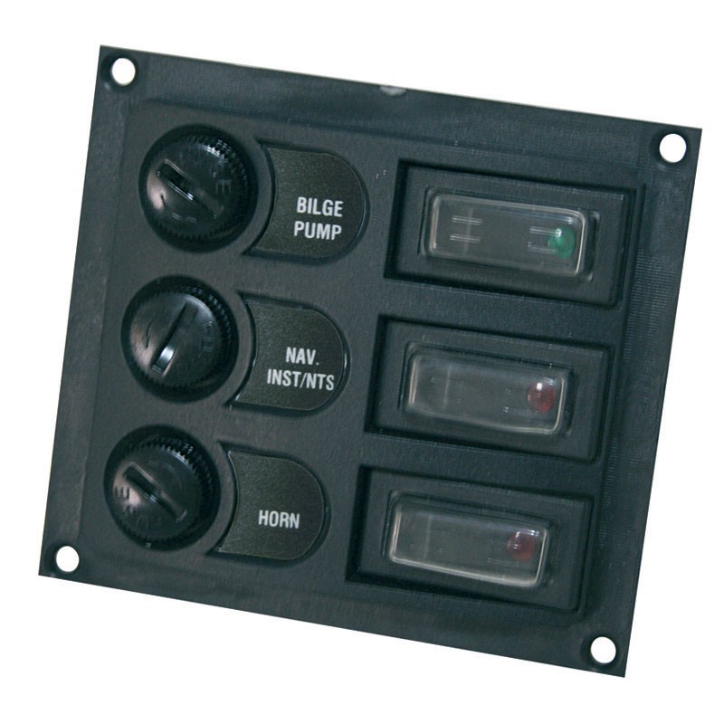 Switch Panel Base, with Switch & Fuse, Black